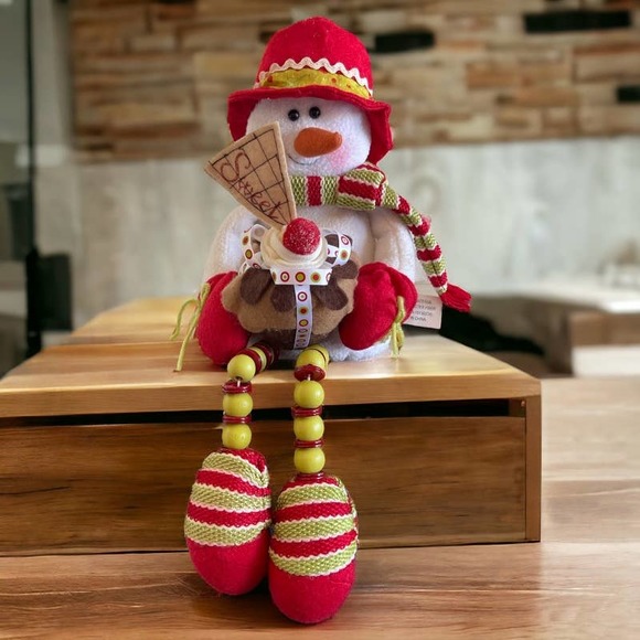 Unknown | Holiday | Christmas Figures Sitting Snowman With Long Legs ...